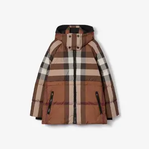 Burberry Check Puffer Jacket - Dark Birch Brown