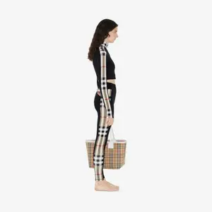 Burberry Check Trim Stretch Jersey Leggings