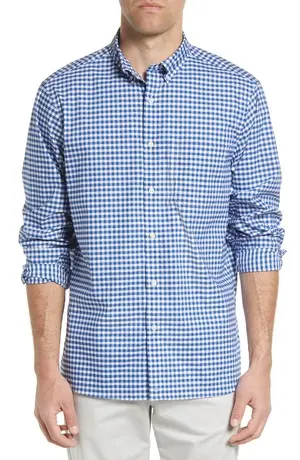Vineyard Vines Classic Fit On-the-go Brrrº Gingham Button-down Shirt Blue Bay