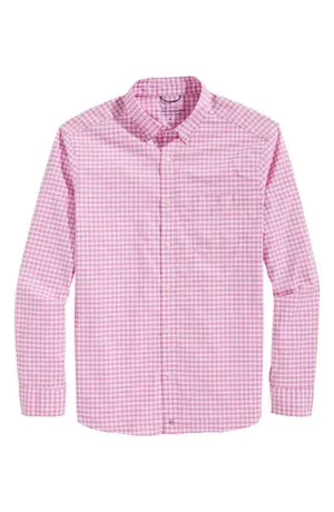 Vineyard Vines Classic Fit On-the-go Brrrº Gingham Button-down Shirt Tea Rose