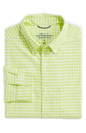 Vineyard Vines Classic Fit On-the-go Brrrº Gingham Button-down Shirt Wild Lime