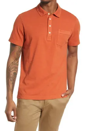 Billy Reid BILLY REID Pensacola Organic Cotton Polo Burnt Orange