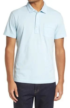 Billy Reid BILLY REID Pensacola Organic Cotton Polo Sky Blue