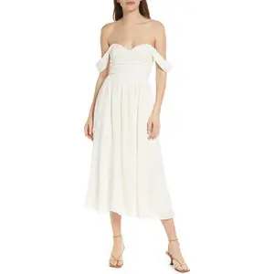 REFORMATION Violet Off-the-shoulder Midi Dress