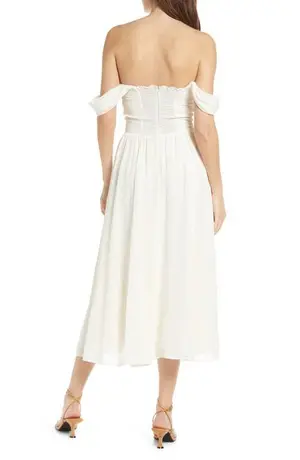 REFORMATION Violet Off-the-shoulder Midi Dress