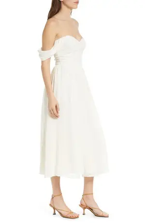 REFORMATION Violet Off-the-shoulder Midi Dress