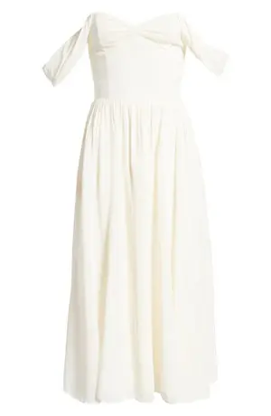 REFORMATION Violet Off-the-shoulder Midi Dress