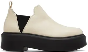 THE ROW The Row Off-White Robin Ankle Boots - Esh Eggshell