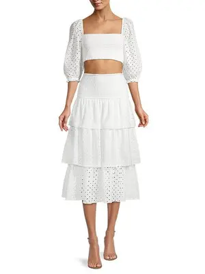 Likely Hanner Eyelet Lace Crop Top