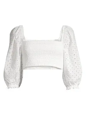 Likely Hanner Eyelet Lace Crop Top