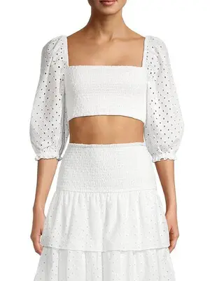 Likely Hanner Eyelet Lace Crop Top