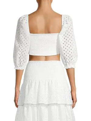 Likely Hanner Eyelet Lace Crop Top