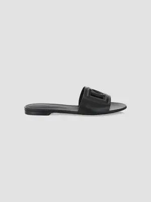 Dolce & Gabbana Dg Interlocked Leather Sandals - Black