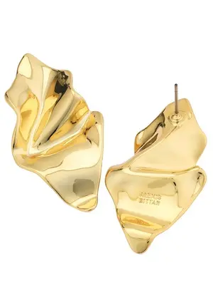 Alexis Bittar Crumpled 14k Goldplated Post Earrings
