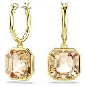 SWAROVSKI Millenia Drop Earrings With Asscher-cut Crystals - Brown