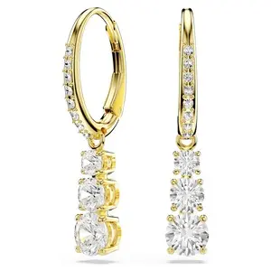 SWAROVSKI Stilla Hoop Earrings With Emerald Crystals - White