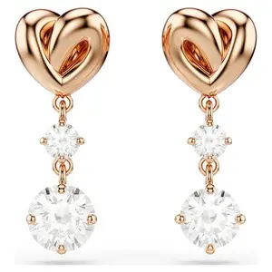 SWAROVSKI Lifelong Heart Drop Earrings With Zirconia - White