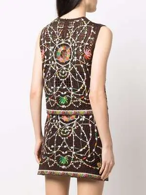Emilio Pucci Cyprea Embroidered Crochet Blouse