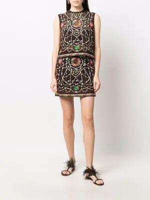 Emilio Pucci Cyprea-embroidered Mini Skirt