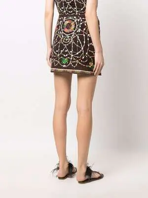 Emilio Pucci Cyprea-embroidered Mini Skirt