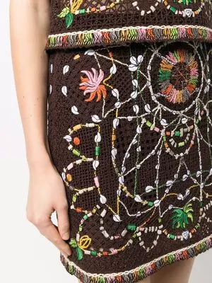Emilio Pucci Cyprea-embroidered Mini Skirt
