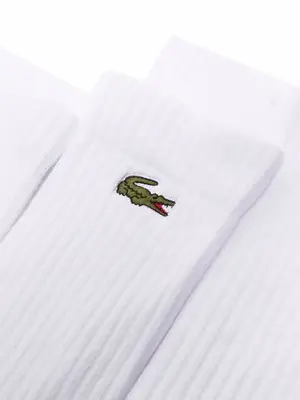 Lacoste Logo-patch Ribbed Socks Three-pack