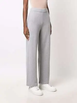 PAULA Wide-leg Cashmere Trousers - Grey
