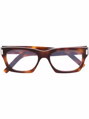 Saint Laurent Tortoiseshell Square-frame Glasses - Brown