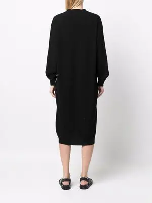PAULA V-neck Cashmere Cardigan-coat - Black