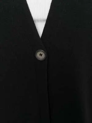 PAULA V-neck Cashmere Cardigan-coat - Black