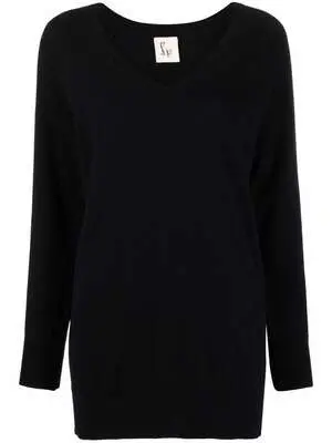 PAULA V-neck Knit Jumper - Black