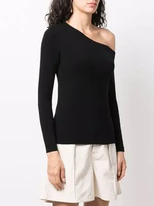 PAULA Cold-shoulder Knit Jumper - Black