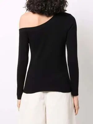 PAULA Cold-shoulder Knit Jumper - Black