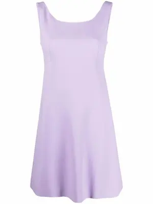 Moschino Heart-button Pleated Mini Dress - Purple