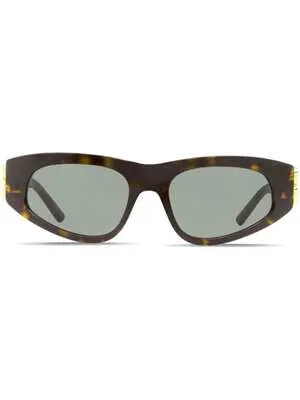 Balenciaga Logo-plaque Sunglasses - Brown
