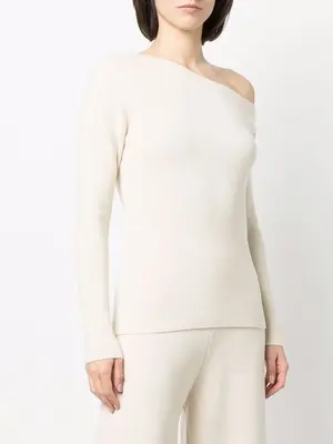 PAULA One-shoulder Cashmere Jumper - Neutrals