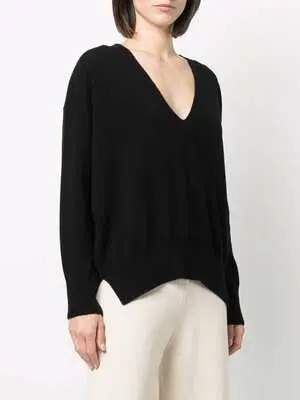 PAULA V-neck Cashmere Jumper - Black
