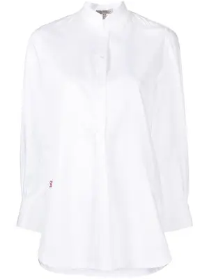 Shiatzy Chen Cotton Mandarin Collar Shirt