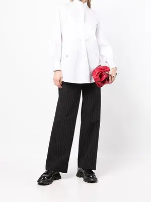 Shiatzy Chen Cotton Mandarin Collar Shirt