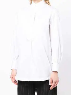 Shiatzy Chen Cotton Mandarin Collar Shirt
