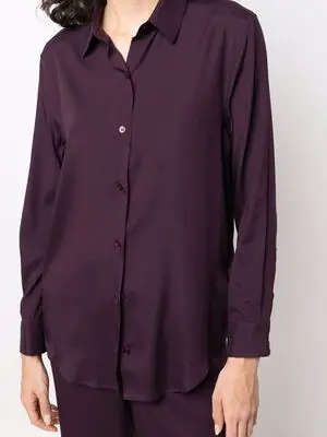 PAULA Long-sleeve Silk Shirt - Purple
