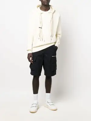 AMBUSH Long-sleeve Hoodie With Multi-cord Detail - Neutrals