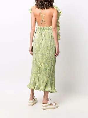 Stella McCartney Abstract Print Plissé Dress