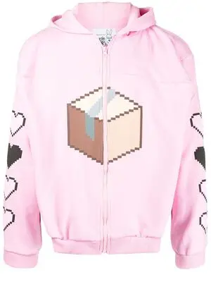 Natasha Zinko 8-bit Box Zip Hoodie - Pink