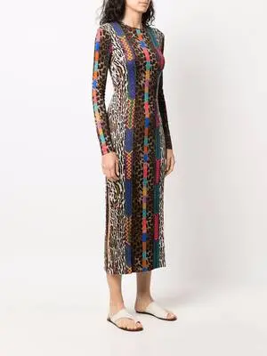 PIERRE-LOUIS MASCIA Braided Leopard-print Midi Dress