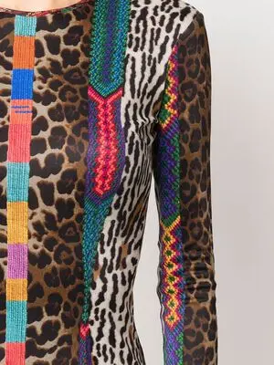 PIERRE-LOUIS MASCIA Braided Leopard-print Midi Dress