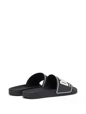 DIESEL® Logo-embossed Slides - Black