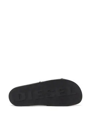 DIESEL® Logo-embossed Slides - Black