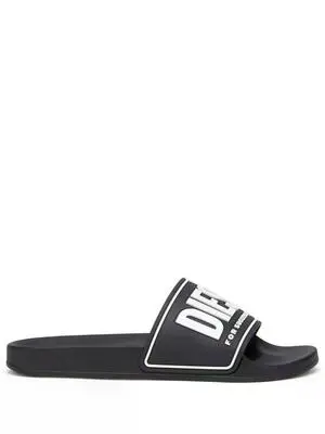 DIESEL® Logo-embossed Slides - Black