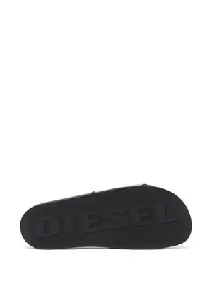 DIESEL Logo-embossed Slides - Black